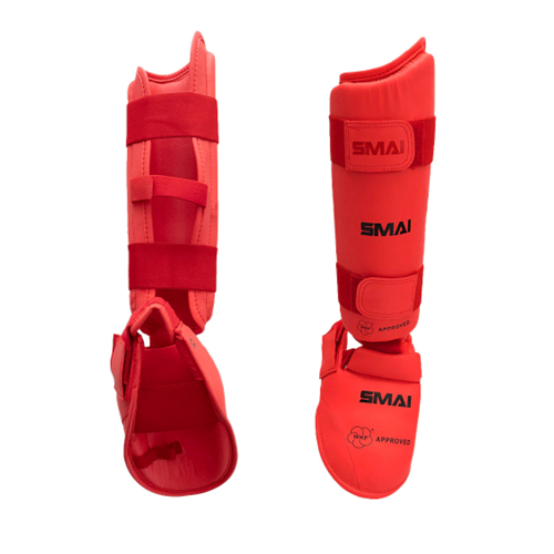 WKF Approved Karate Shin & Instep Guard (Red) - SMAI | Mighty Fighting ...